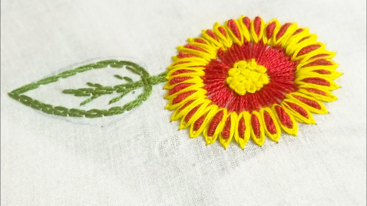 Beautiful little flower design stitching || Easy and simple stitching ...