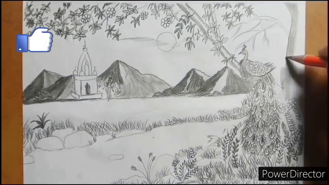 How to draw a sunset scenery only using graphite pencil. - YouTube