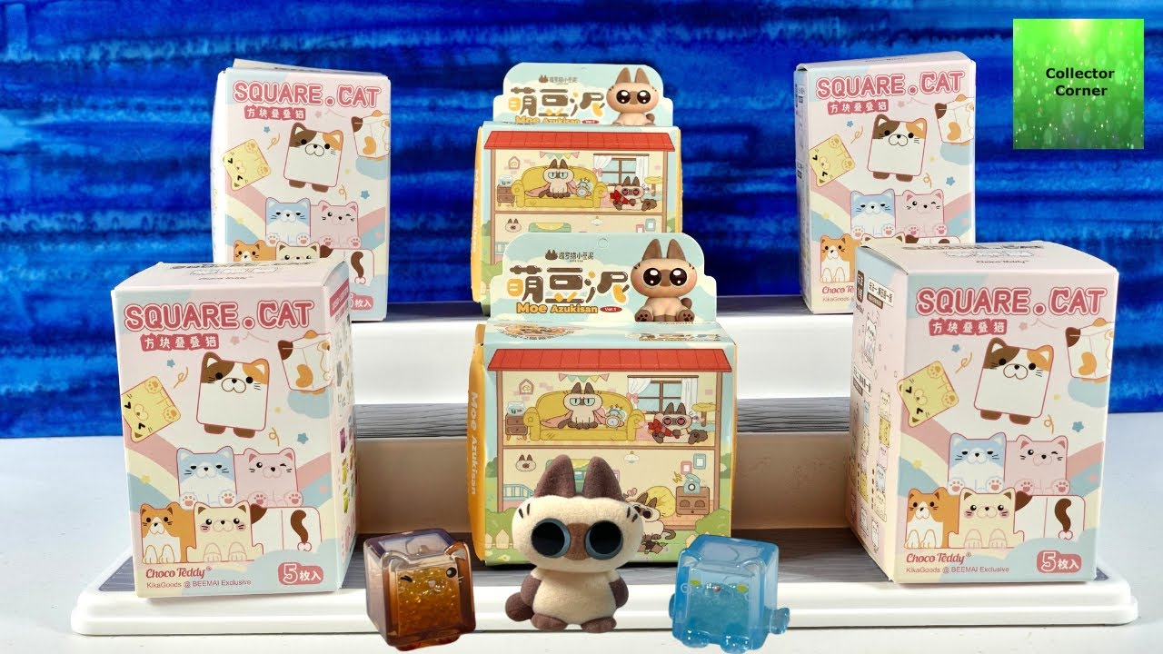 Square Cat Moe Azukisan Siamese Cat Blind Box Figure Unboxing - YouTube