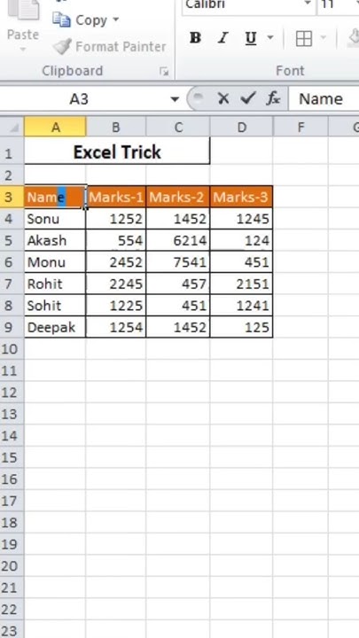 Ms Excel Trick #excel #excelformula #exceltutorial - YouTube