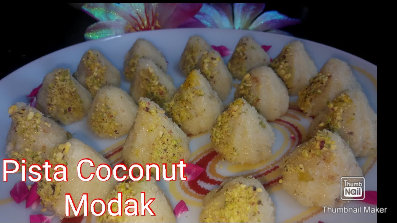 Easy Modak Recipe || Pista Coconut Modak only in 15 minutes - YouTube