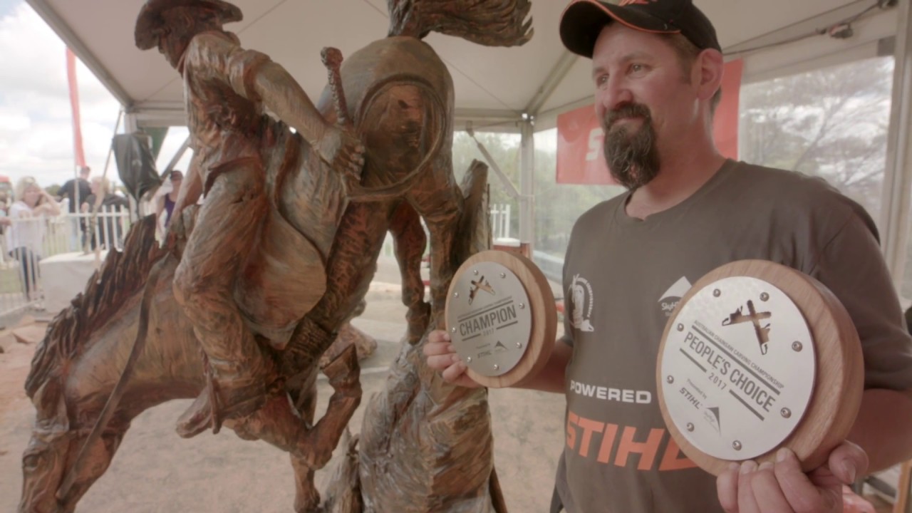 Robby Bast Wins the 2017 Australian Chainsaw Carving Championship - YouTube