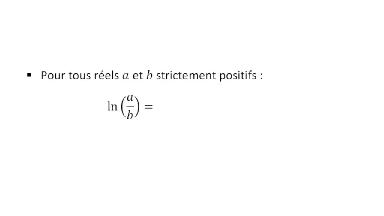 propriétés algébriques ln - YouTube
