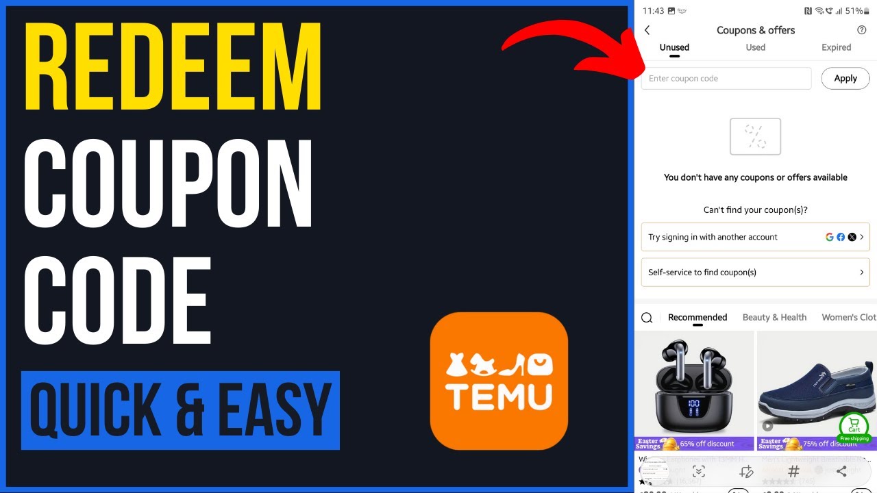 How to Redeem Temu Gift Code Coupon Code (2024) - YouTube