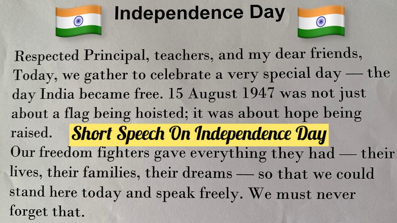 10 lines speech on Independence Day / Short speech on Independence Day ...