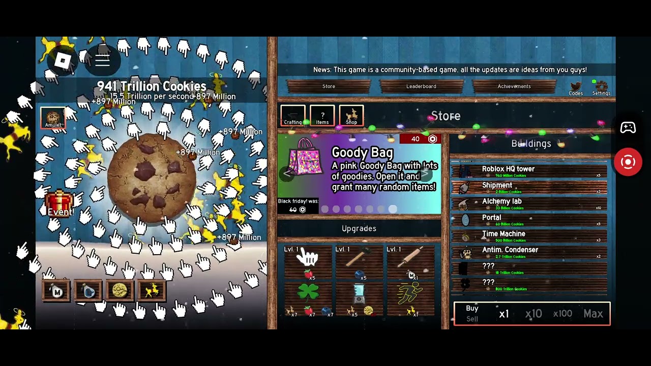 Roblox cookie clicker op time - YouTube