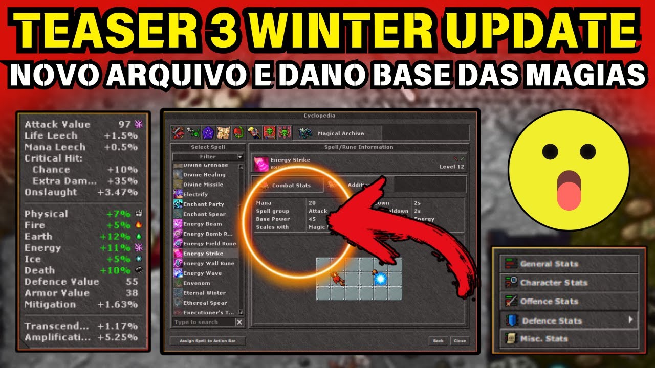 Tibia - Cyclopedia com Arquivo de Magias! Dano Base e mais detalhes do Char, Teaser 3 Winter ...