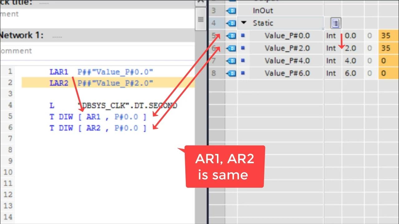 TIA Portal STL Pointer AR1 AR2 example P# DIW[] - YouTube