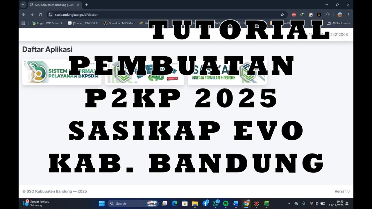 Tutorial Pengisian P2KP Tahun 2025 di Sasikap Evo Kab. Bandung - YouTube