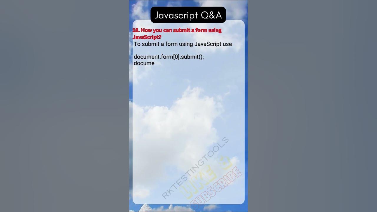 18 How you can submit a form using JavaScript - YouTube