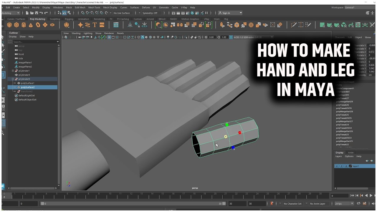 HOW TO MAKE HAND AND LEG IN MAYA STEP BY STEP WITH LOW POLY #maya - YouTube