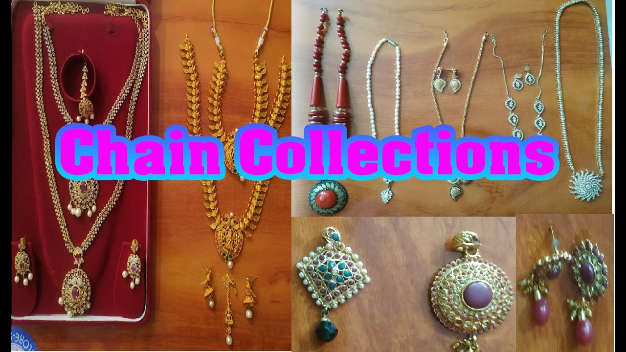 Stone Work Chain | Dollar Chain | Light Weight Necklace Designs ...