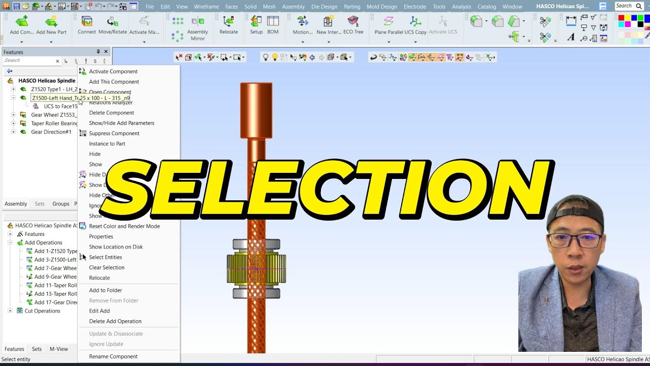 HASCO helical Spindle | Z1500 | DME WZ1000 | Unscrew mold design - YouTube