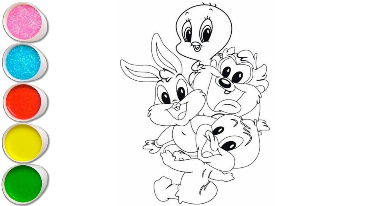 Colorea a los Looney Tunes Taz, Pato Lucas Bugs Bunny y Piolín 🐥🐰🥕🦆 ...
