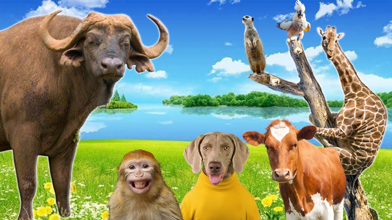 Wild animal sounds: Buffalo, Cat, Panda, Monkey, Cow, ... | Animal ...