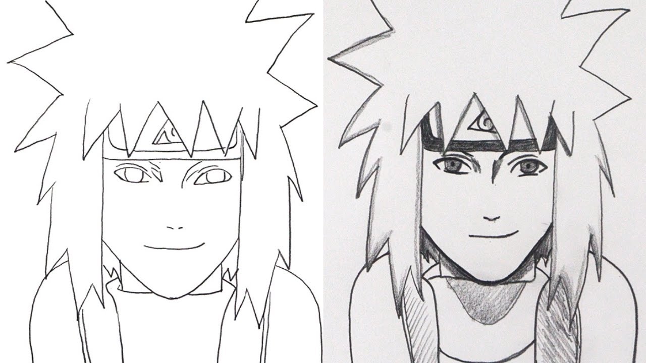 How to draw Minato step by step | Easy anime drawing | Naruto drawing ...
