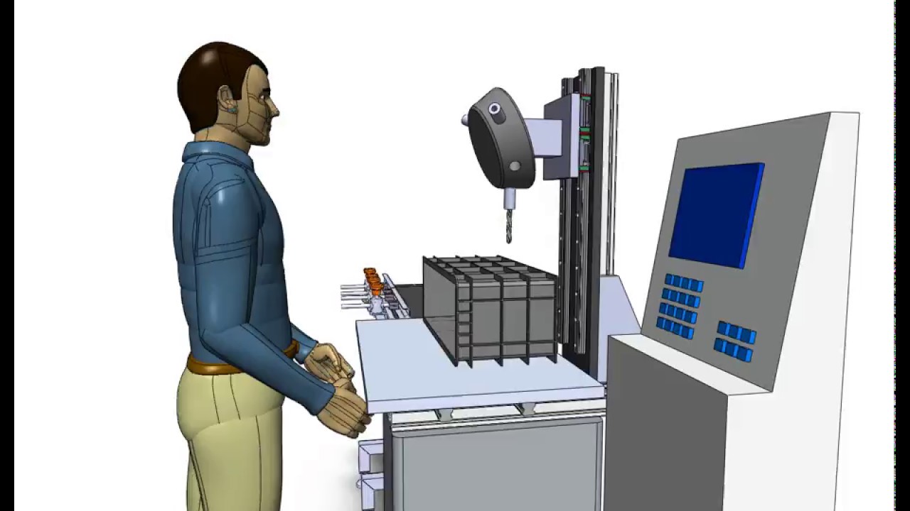 Animation drill machine with conveyor (walkthrough) - YouTube