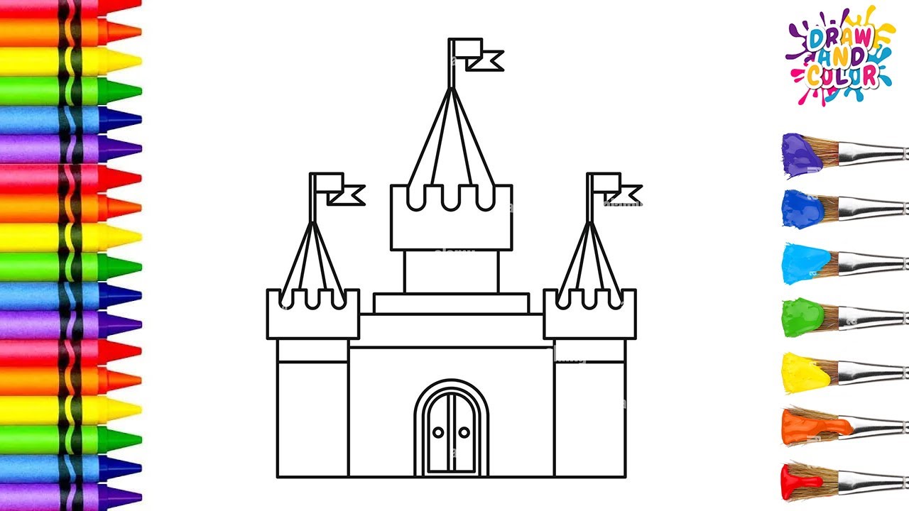 How To Draw a Beautiful Fort 🏰 For Kids | Easy And Step By Step - YouTube