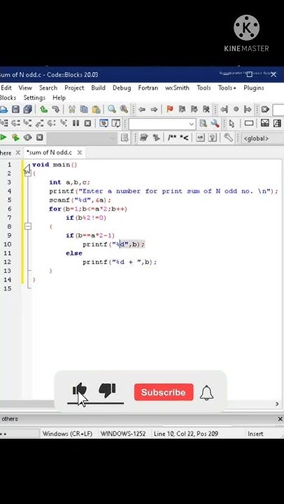 write a program to calculate sum of n odd natural number in C language #short - YouTube