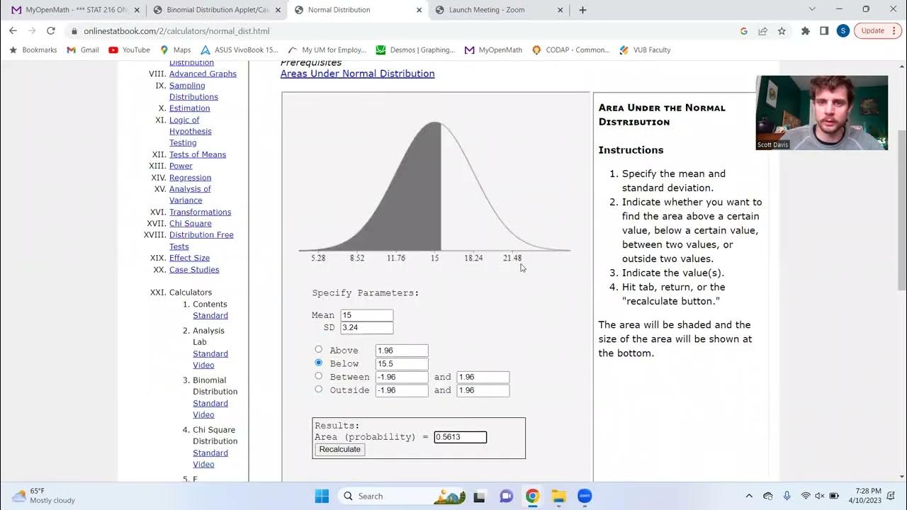 Binomial Normal Approximation pt 2 - YouTube