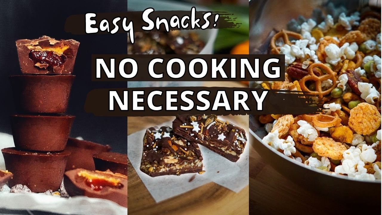 3 No-Cook Snack Recipes for Meal Prep or Movie Night! 🍫🍿 EASY VEGAN ...