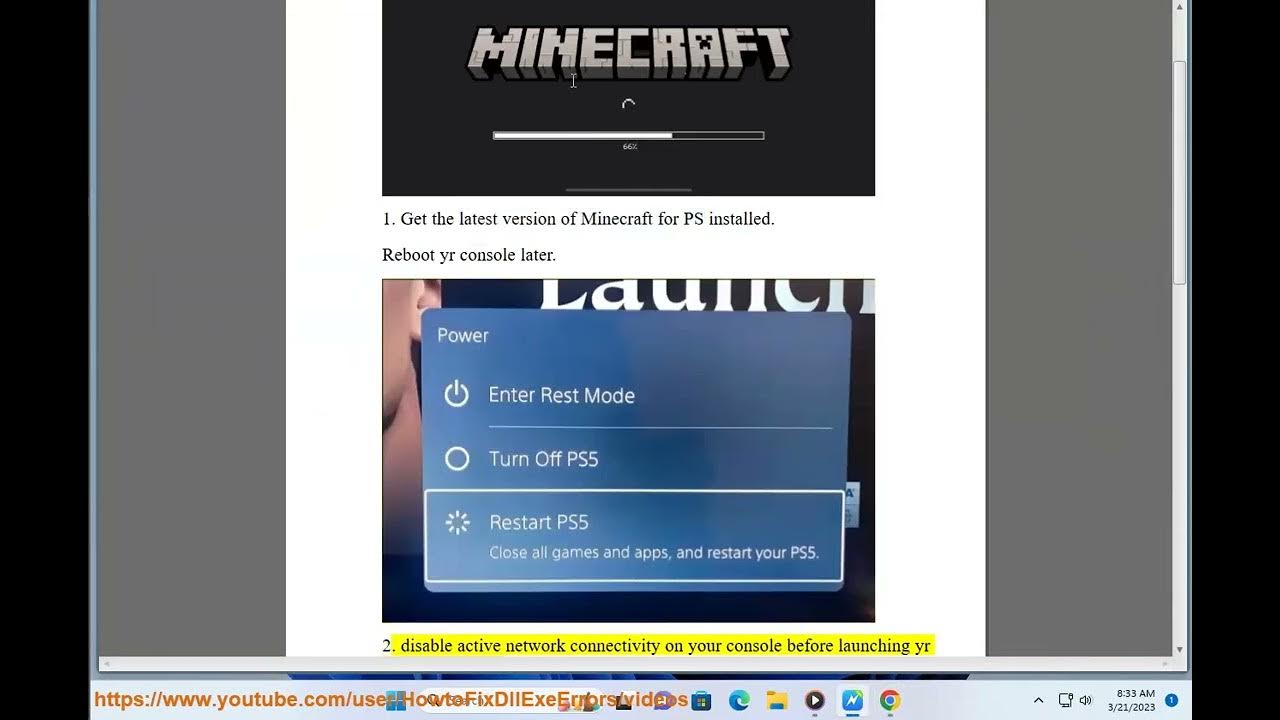 Fix Minecraft not loading or stuck on 66% on PS5/PS4/Xbox - YouTube