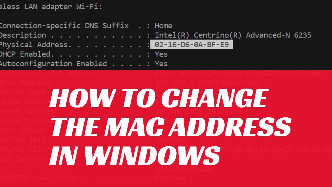 How to change the mac address in windows. - YouTube