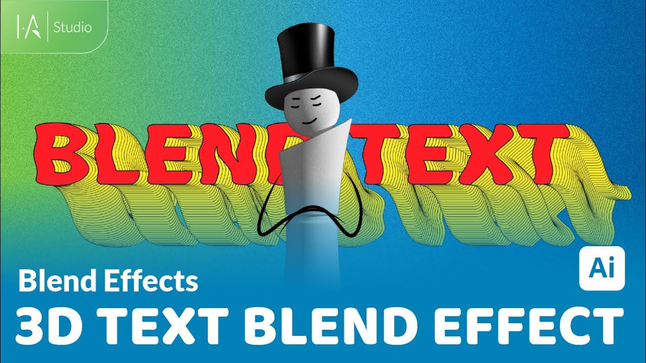 3d Text Blend Effect Adobe Illustrator Tutorial Youtube