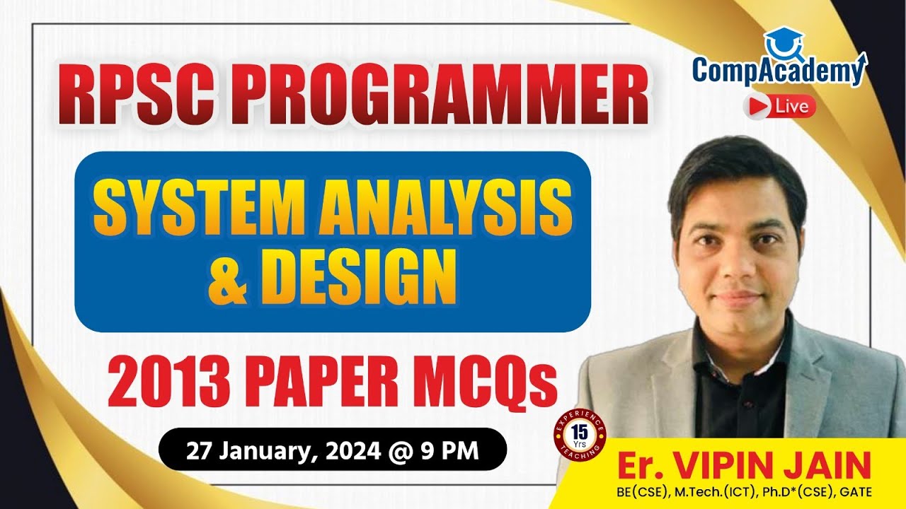 Rpsc Programmer System Analysis And Design 2013 Paper Mcqs Compacademy Youtube