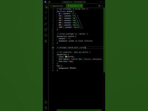 Typewriter Effect In HTML CSS (No Javascript) - YouTube