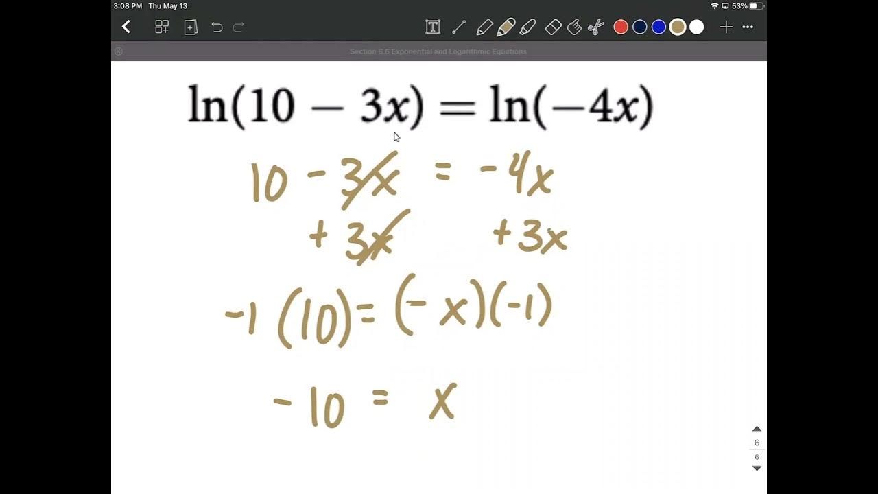 Solve Logarithmic Equations using the One-to-One Property of Logarithms - YouTube
