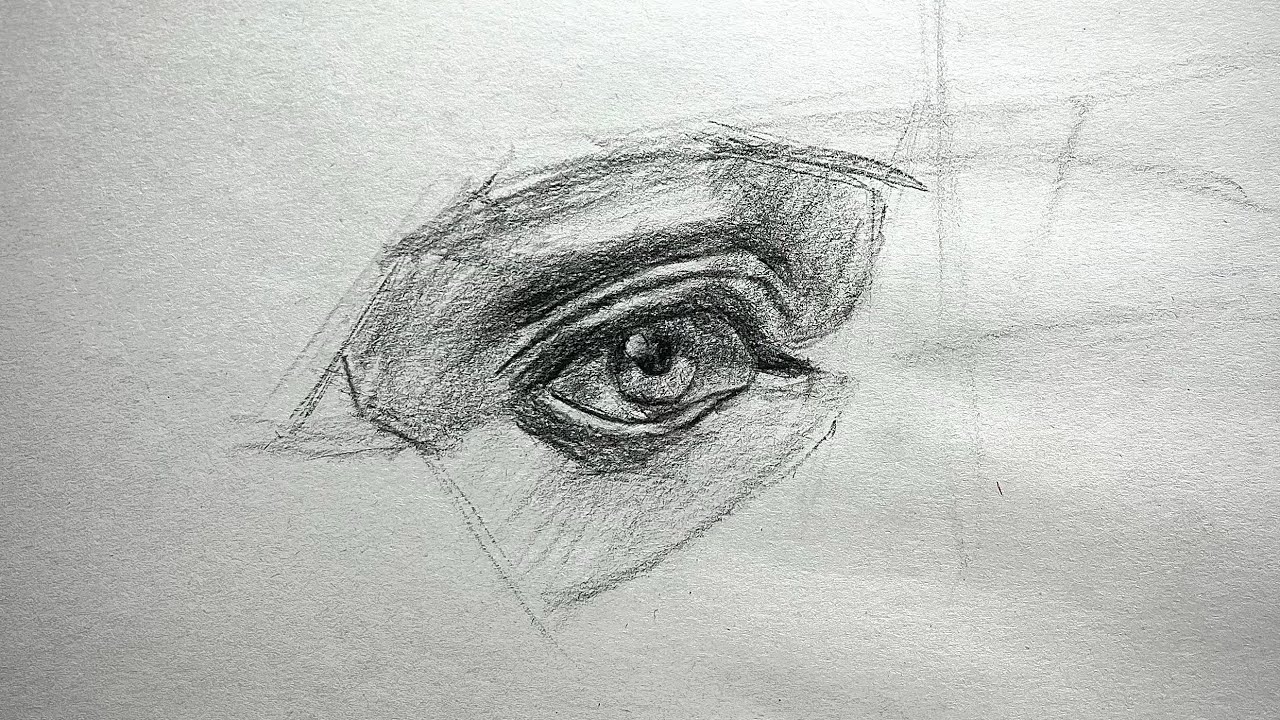 Drawing Eye in 3/4 pose (3x speed) - YouTube