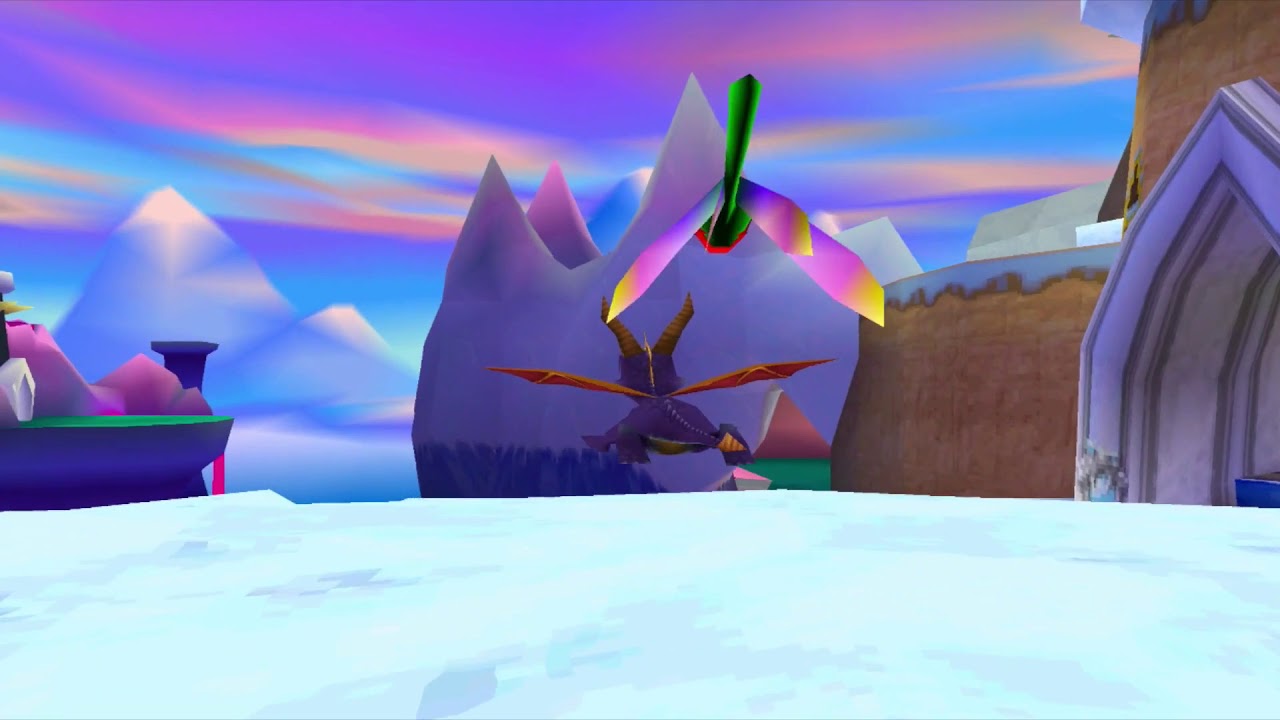 Spyro 3 Texture Hacks - "Snowy Mountain Home" [In game] - YouTube