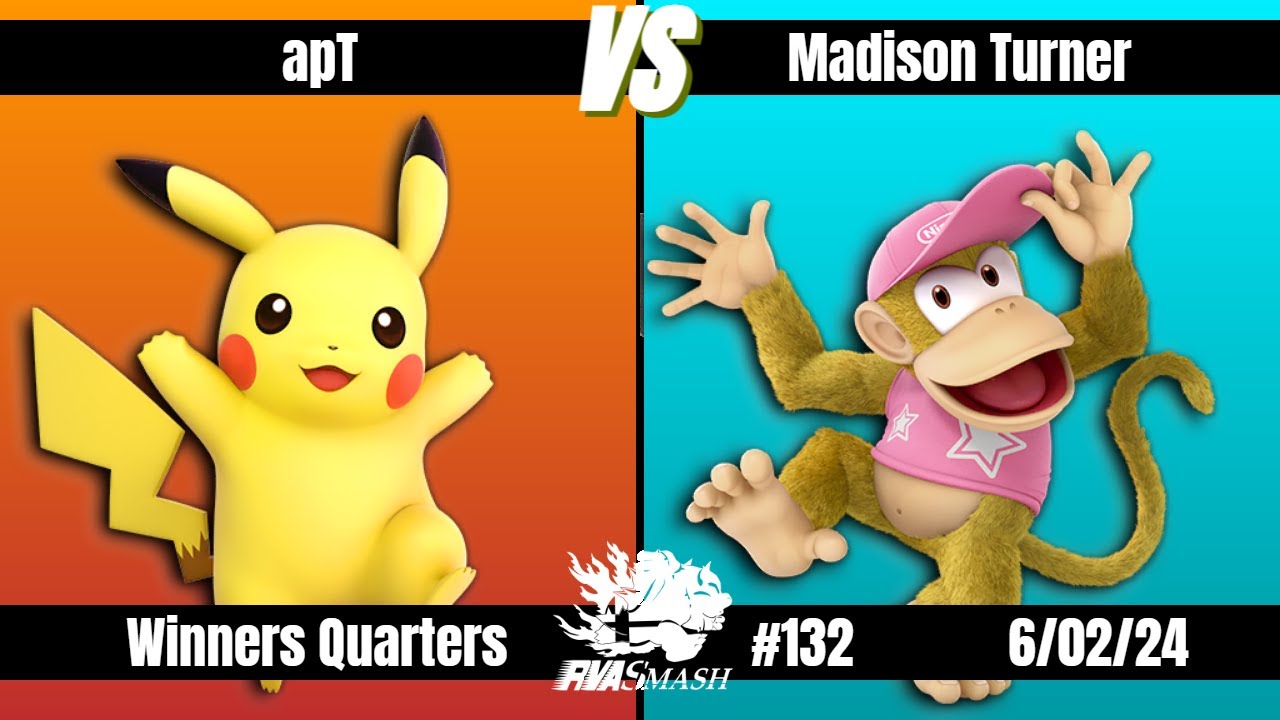 RVA Smash 132 | apT (Pikachu) vs Madison Turner (Diddy Kong) | Winners ...