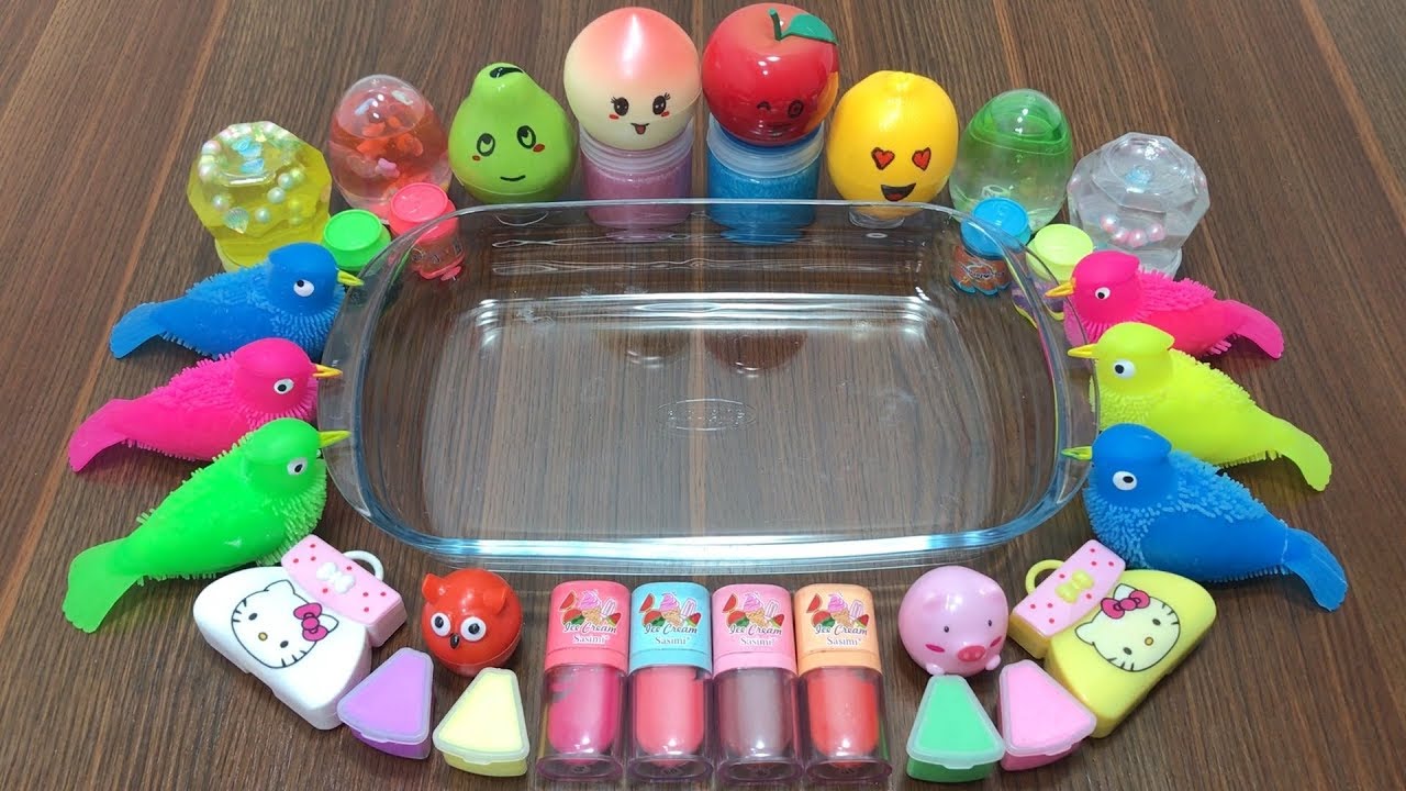 Mixing Makeup Into Store Bought Slime and Clear Slime | Most Satisfying ...