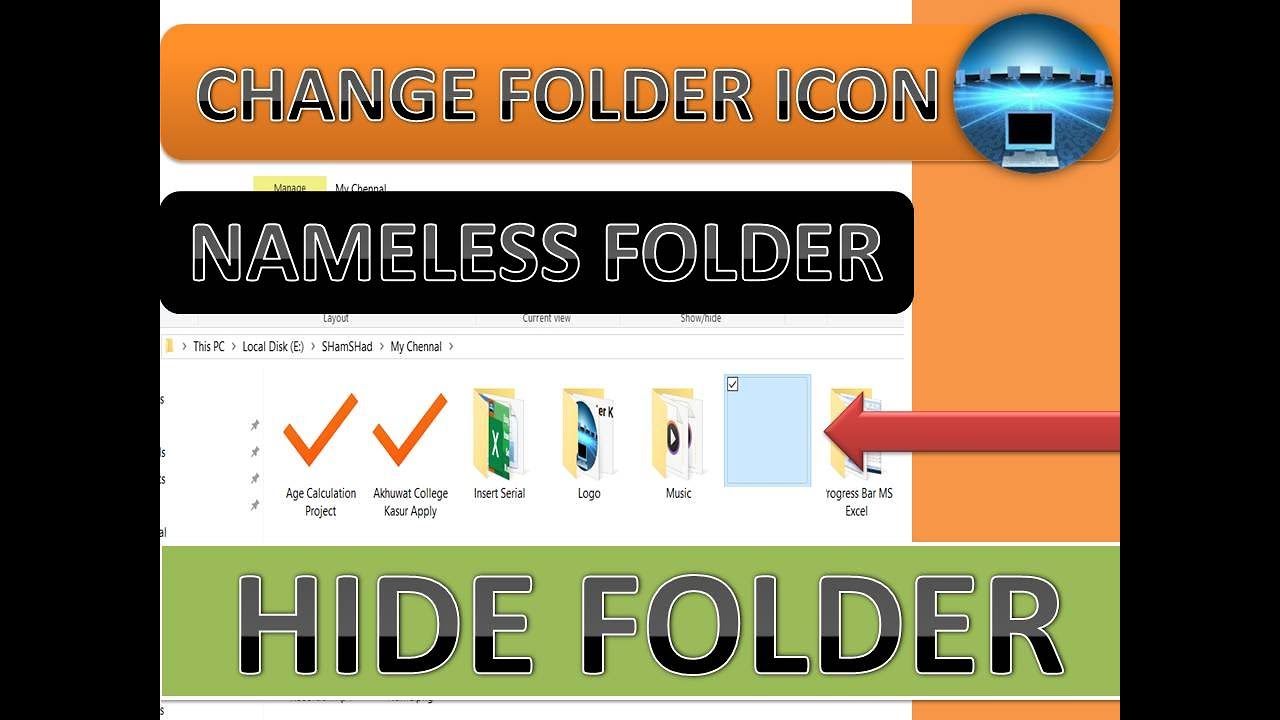 How to Change Folder Icon | How to Nameless a Folder | How to Hide a ...