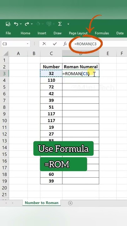 Convert Any Number in Roman Numerals with =ROMAN Formula in Excel 🏻💯 # ...