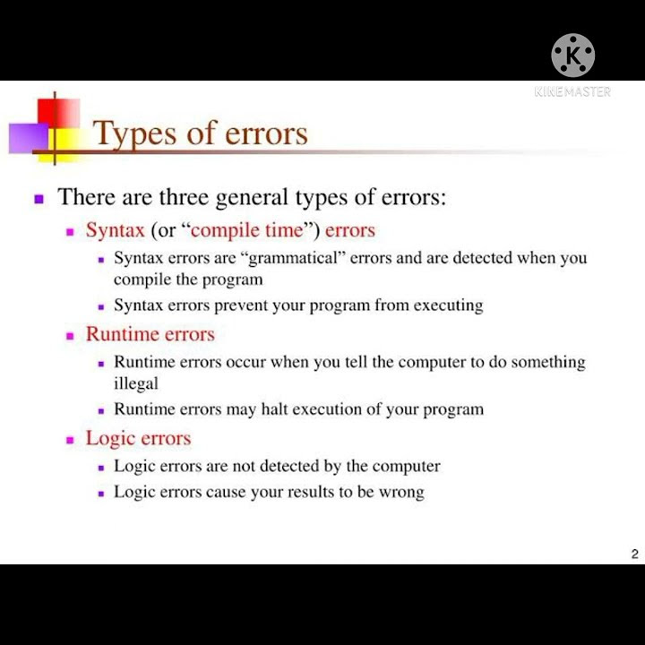 three types of errors|by learn computer skills - YouTube
