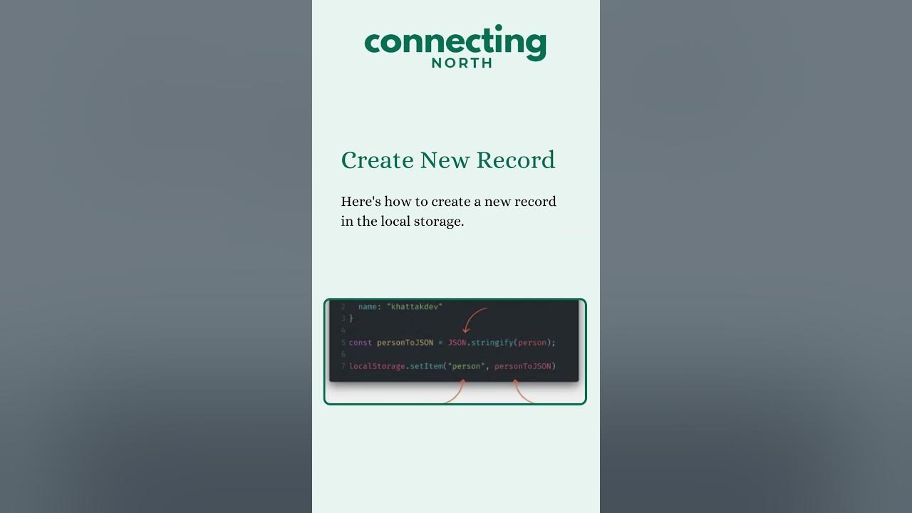 Storing Objects with Local Storage in JavaScript | Connectingnorth - YouTube