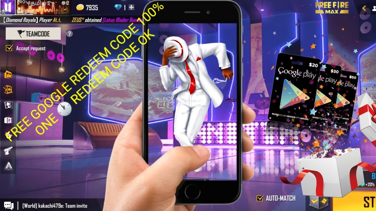 FREE Google Redeem code #Bot Kota FF Emote Status video //Free Fire ...