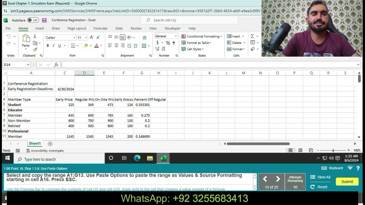 Excel Chapter 1 Simulation Exam #SimulationExam #Chapter1 | @PearsonSolutions512 - YouTube