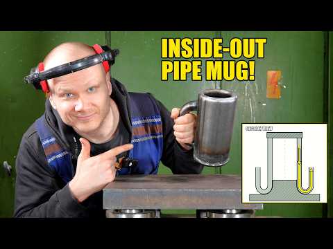 We Made a Mug by Turning Steel Pipe Inside Out