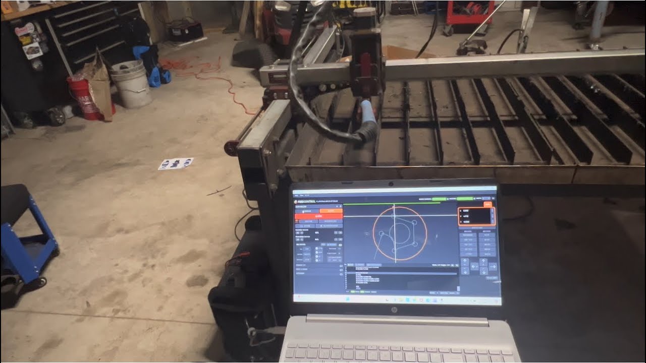 working on my used Langmuir systems crossfire pro cnc plasma table part ...