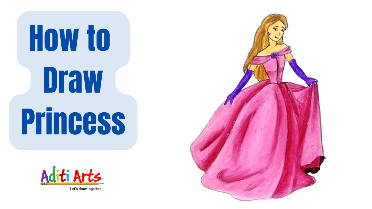 How to draw beautiful Princess | Princess Drawing | Cute Princess ...
