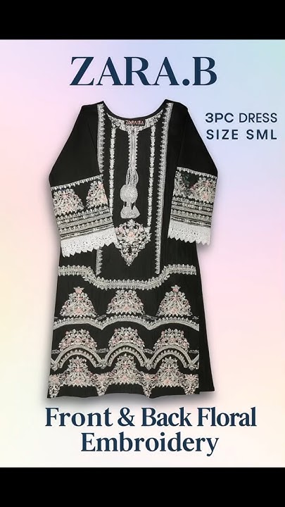 ShanStore | ZARA B New Luxury 3PC | Black Embroidered Beauty" - YouTube