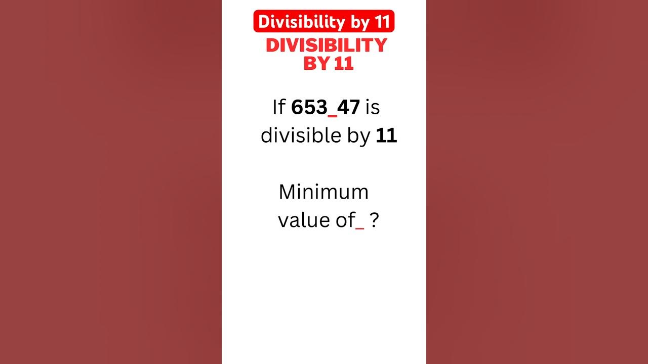 How to find if a number is divisible by 11 || #mathlogic #math # ...