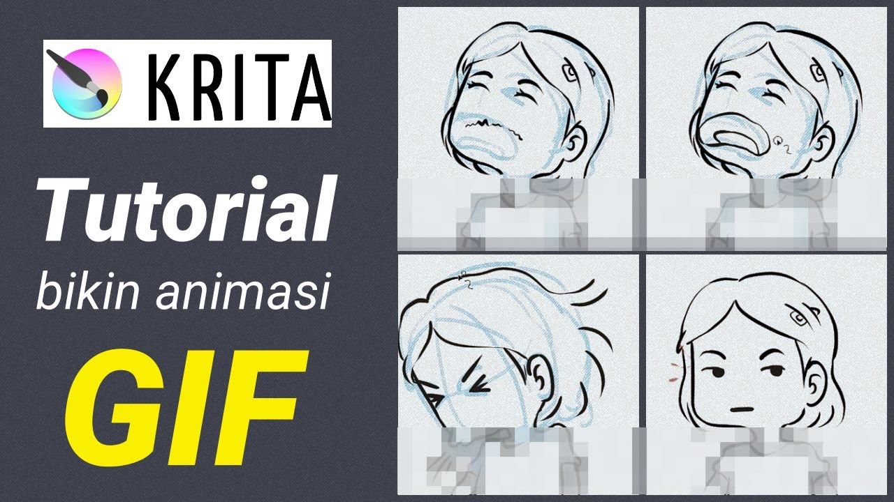 Tutorial KRITA: bikin animasi GIF, sat set Jadi!! - YouTube