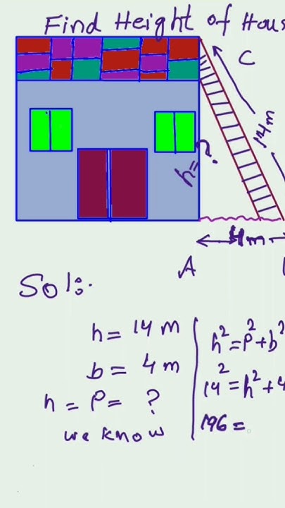 Height of house#shorts #short #hieghtsatz des #pythagoras_theorem pythagoras theorem - YouTube