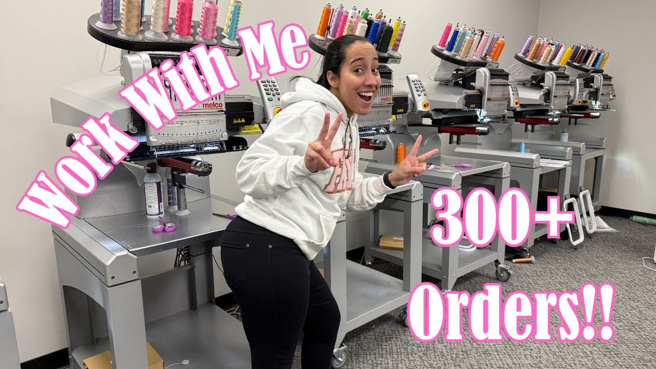 WORK WITH ME! Over 300 Weekend Orders 😳 Busy Day in The Warehouse! Embroidery Business Vlog ...