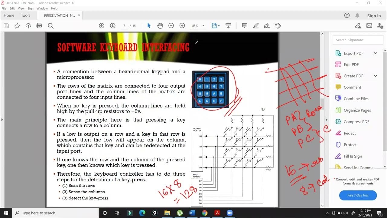 20 Interfacing with Keyboard, Output to a Seven Segment LED (Lecture 20) - YouTube
